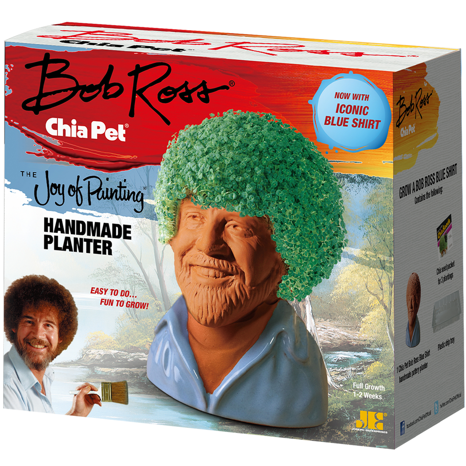 Bob Ross® in Blue Shirt Chia Pet® – Chia.com